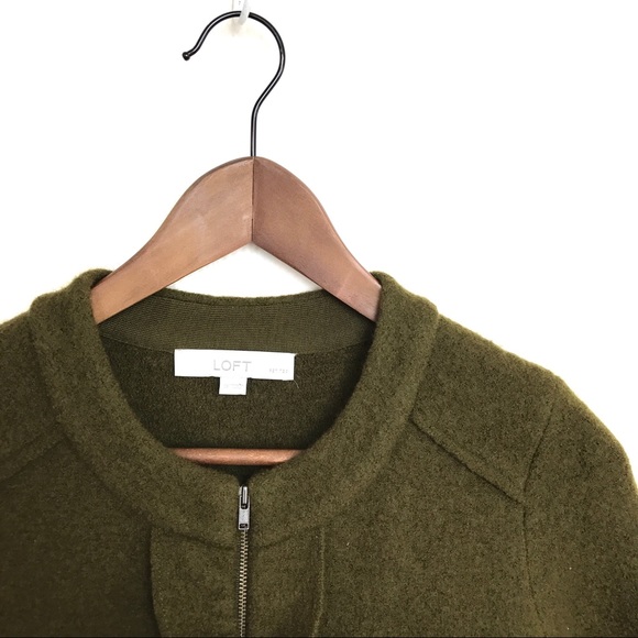 LOFT | Jackets & Coats | Ann Taylor Loft Wool Zipup Ruffled Jacket ...